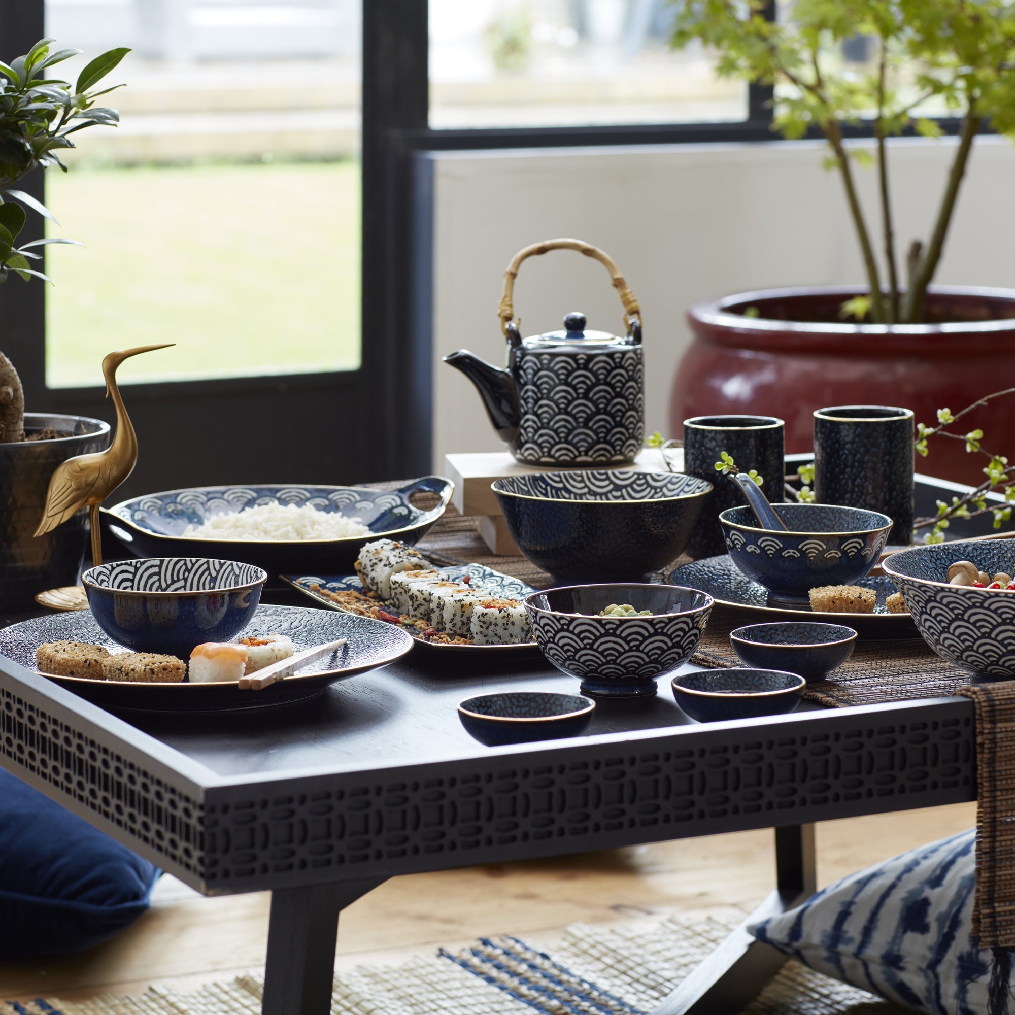 Bögre, porcelán, 300 ml, "Satori", Indigo Blue - Mikasa - KitchenShop