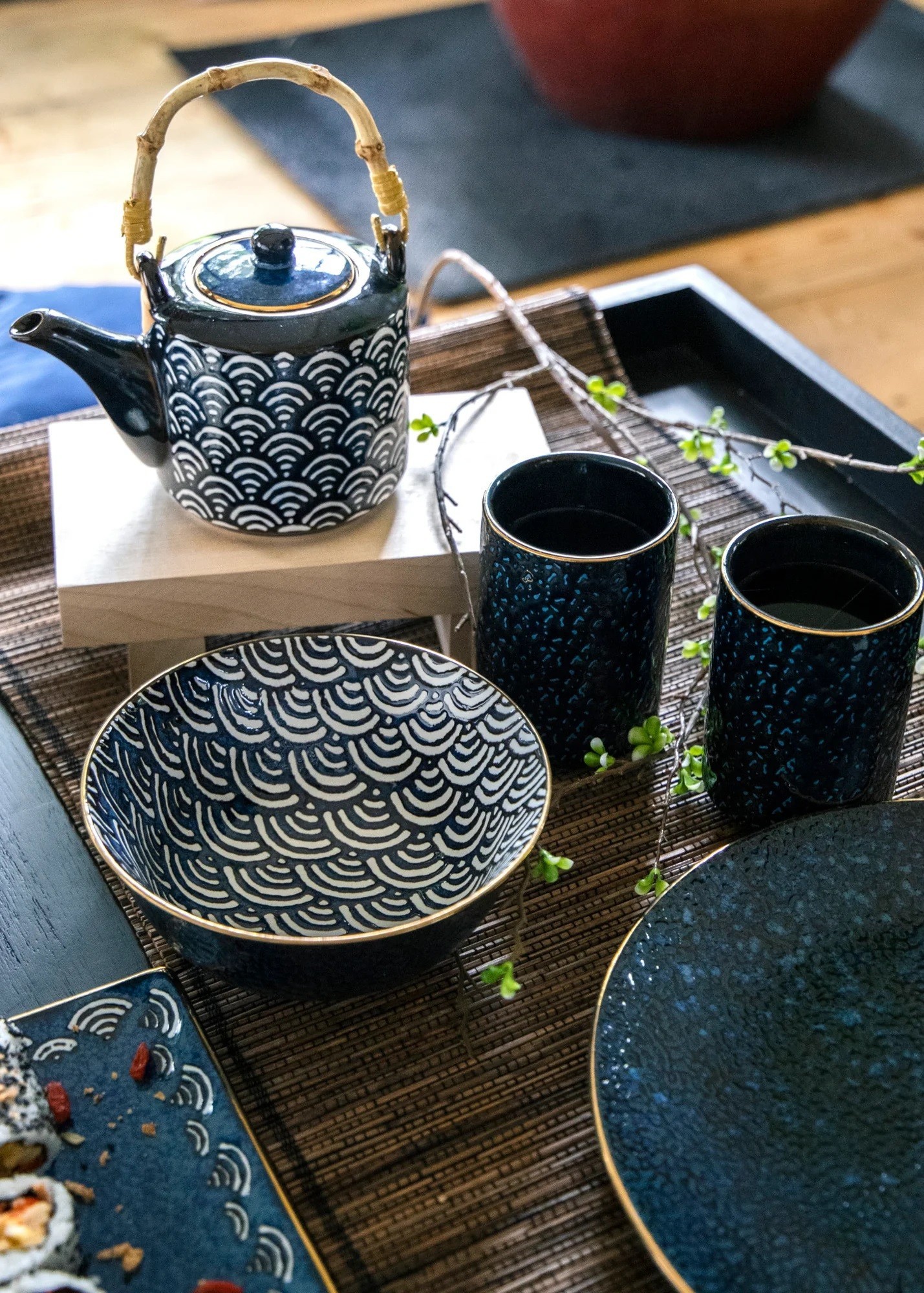 Bögre, porcelán, 300 ml, "Satori", Indigo Blue - Mikasa - KitchenShop